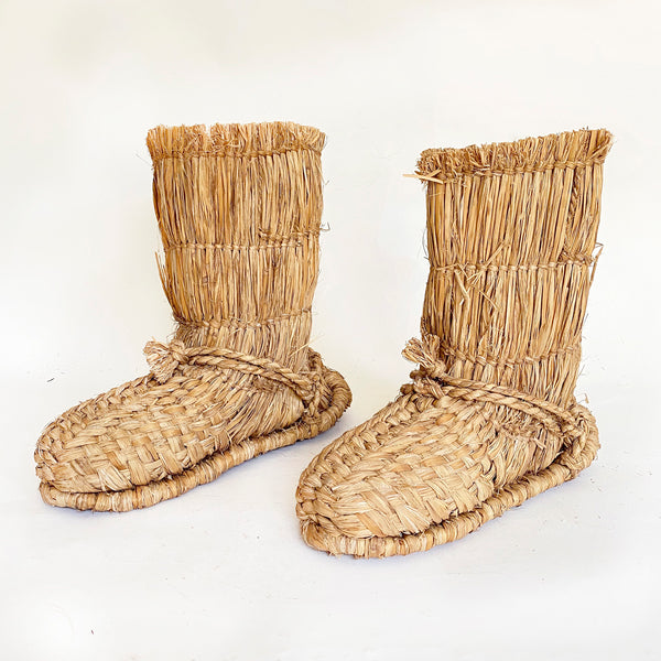 Pair of Straw boots, Japanese, Mingei , c. 1950 | Guillermina